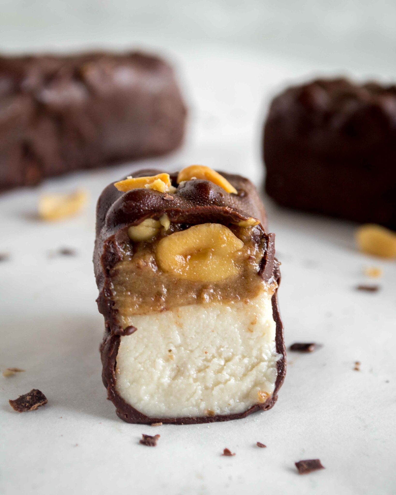 Snickers μπάρες παγωτό | Healthy Tasteland